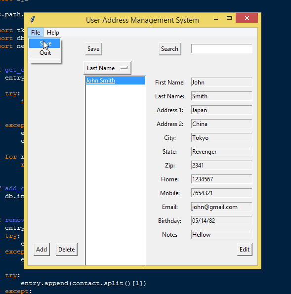 Address Book Management System In Python Free Source Code Sourcecodester